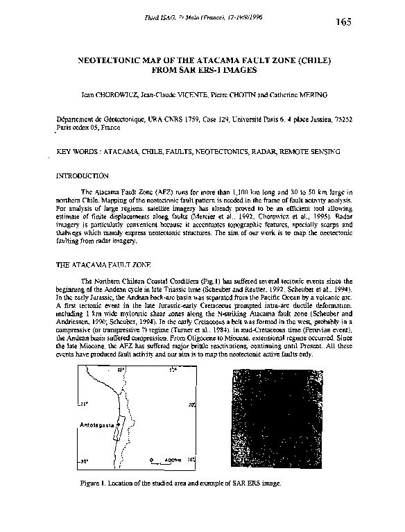 (PDF) Neotectonic map of the Atacama Fault Zone (Chile) from SAR ERS-1 ...
