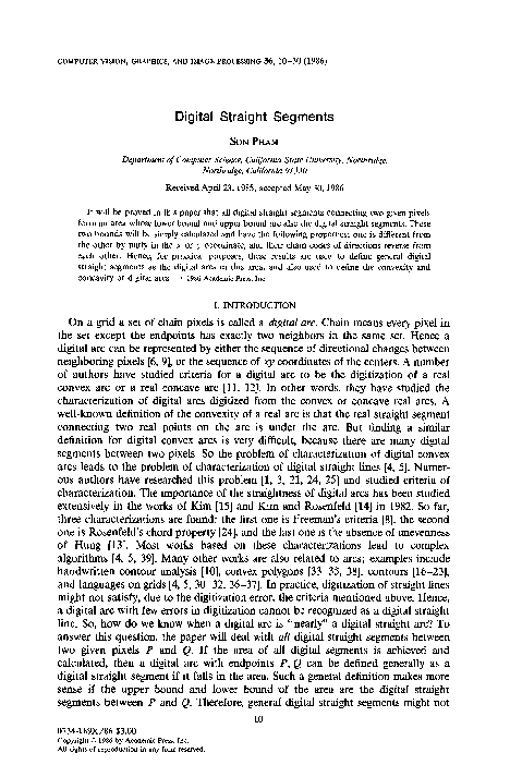 (PDF) Digital straight segments
