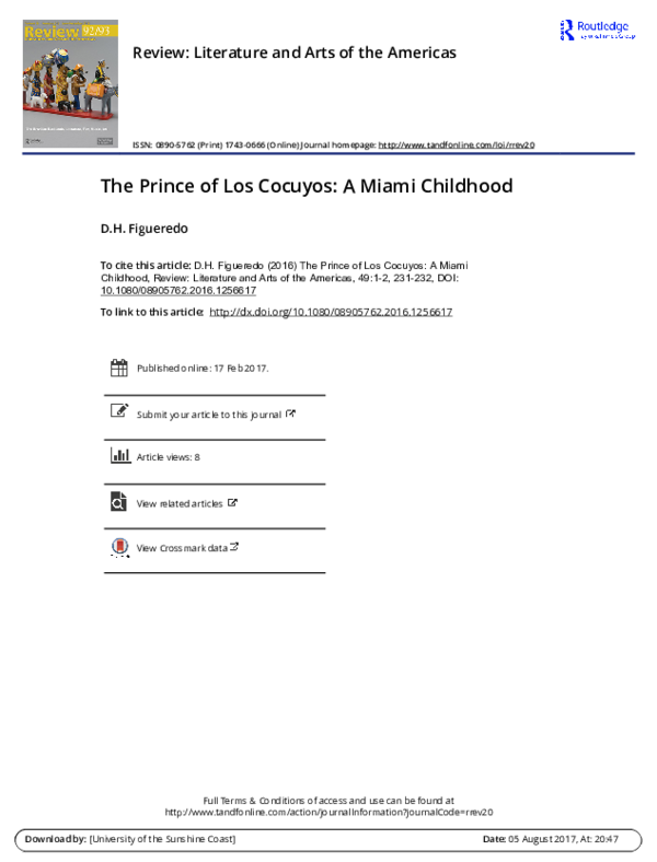 (PDF) The Prince of Los Cocuyos: A Miami Childhood