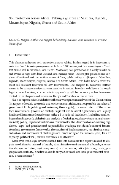 (PDF) Soil protection across Africa: Taking a glimpse at Namibia ...