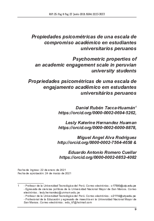 (PDF) Psychometric properties of an academic engagement scale in ...