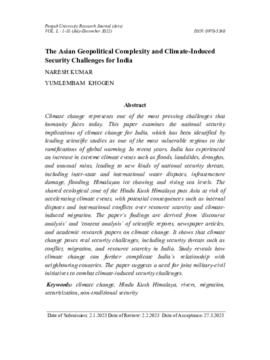 (PDF) The Asian Geopolitical Complexity and Climate-Induced Security ...
