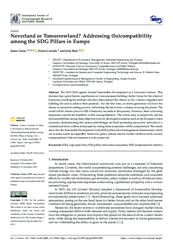 (PDF) Neverland or Tomorrowland? Addressing (In)compatibility among the SDG Pillars in Europe