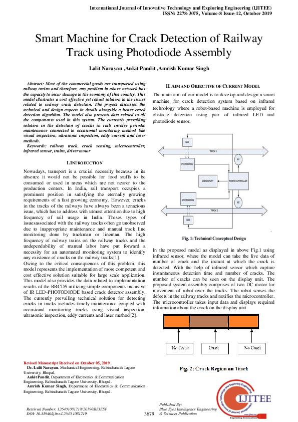 (PDF) Crack Detection in Railway Tracks Using Photodiode Assembly