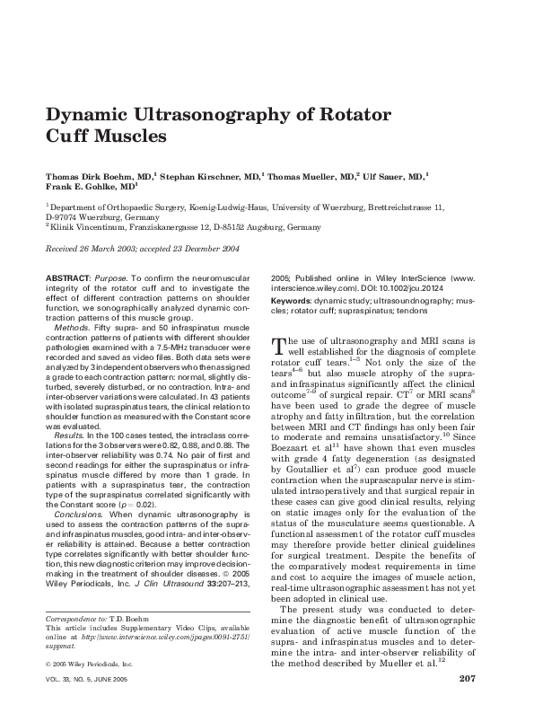(PDF) Dynamic ultrasonography of rotator cuff muscles