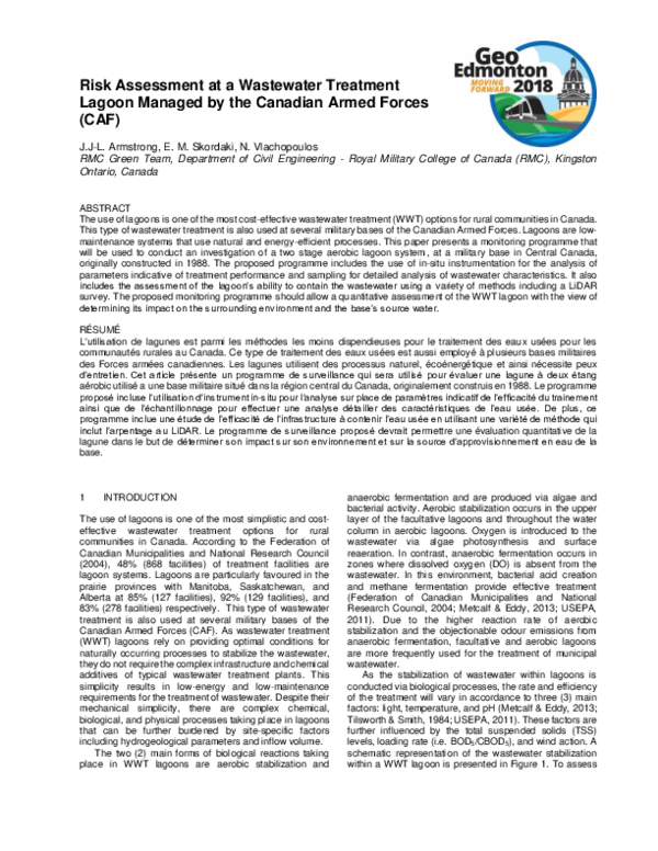 (PDF) Risk Assessment at a Wastewater Treatment Lagoon Managed by the ...