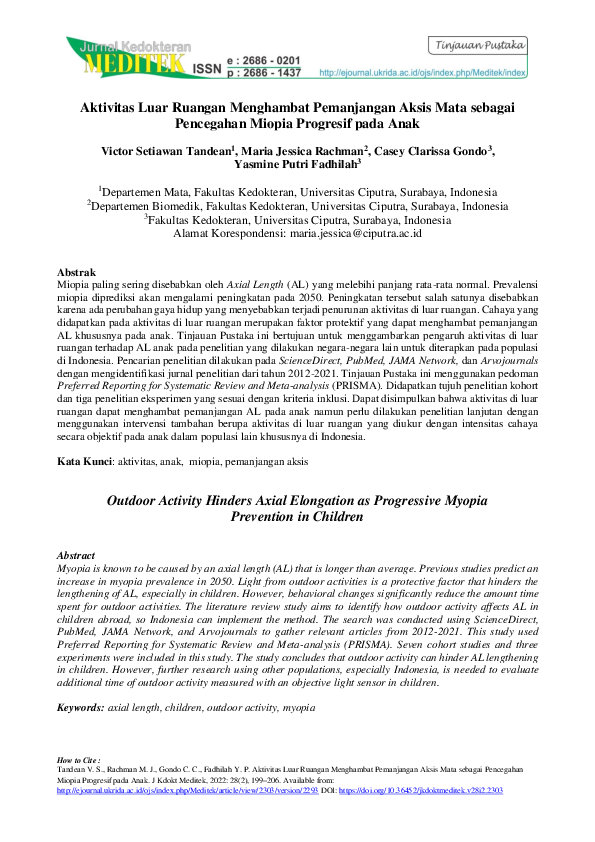 (PDF) Aktivitas Luar Ruangan Menghambat Pemanjangan Aksis Mata sebagai Pencegahan Miopia ...