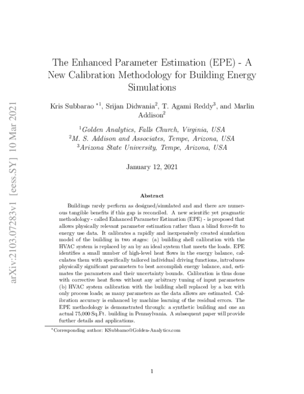 (PDF) The Enhanced Parameter Estimation (EPE) - A New Calibration ...