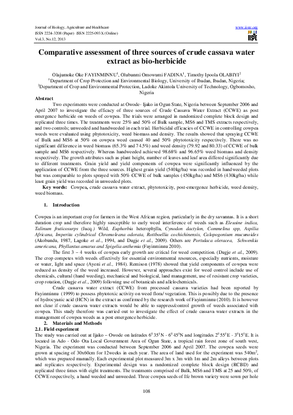 (PDF) Comparative assessment of three sources of crude cassava water ...