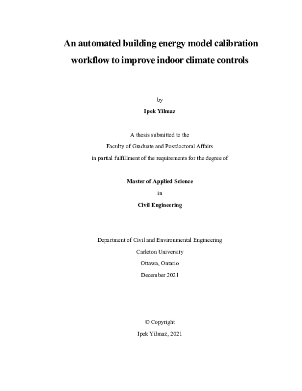 (PDF) An Automated Building Energy Model Calibration Workflow to Improve Indoor Climate Controls