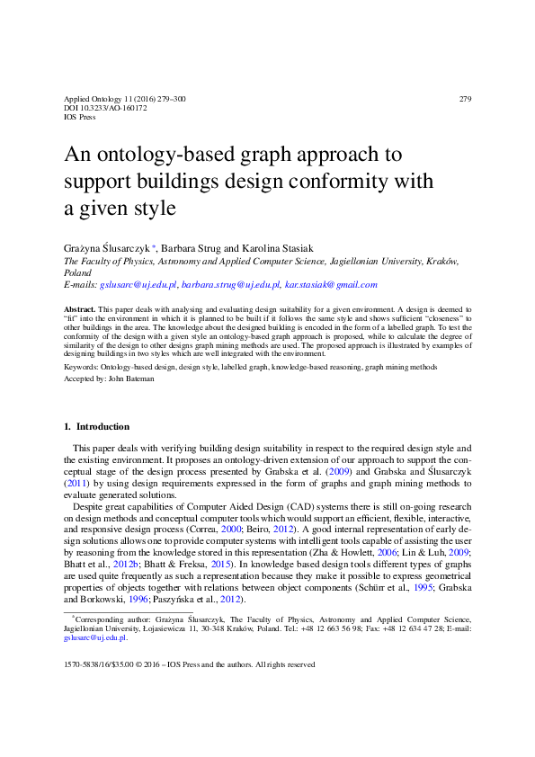 (PDF) An ontology-based graph approach to support buildings design conformity with a given style