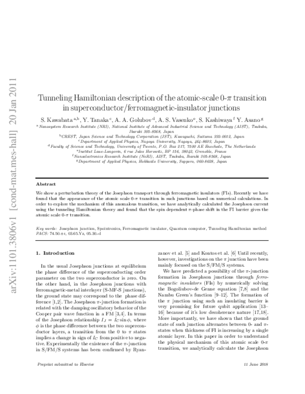Pdf Tunneling Hamiltonian Description Of The Atomic Scale 0 π
