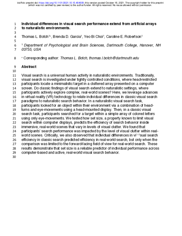 (PDF) Individual differences in visual search performance extend from artificial arrays to ...