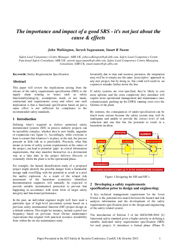 (PDF) The importance and impact of a good SRS - it's not just about the ...