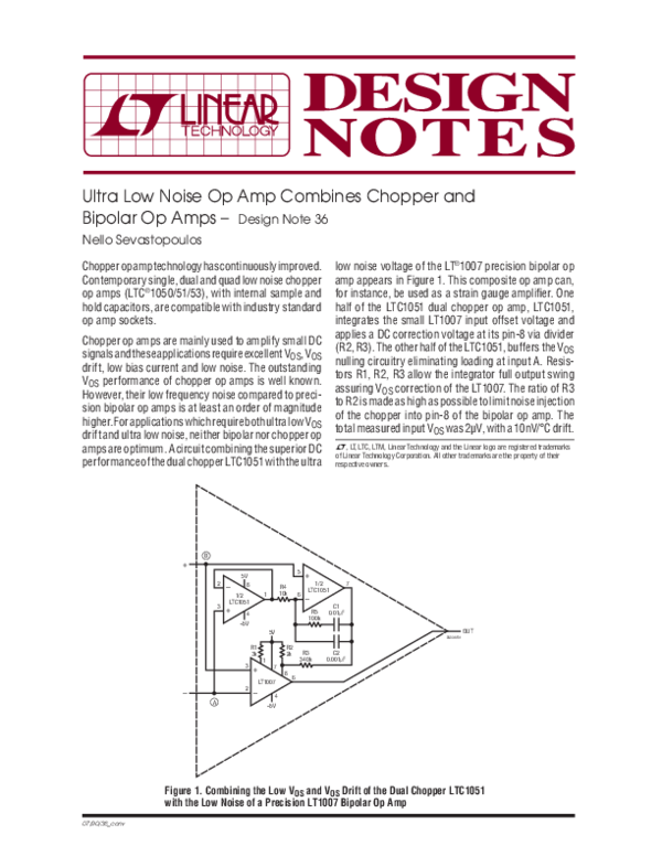 (PDF) Ultralow noise op amp combines chopper and bipolar op amps