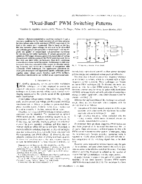 Pdf Dead Band Pwm Switching Patterns