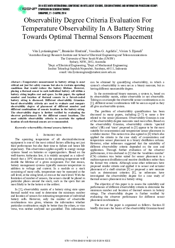 (PDF) Observability degree criteria evaluation for temperature observability in a battery string ...