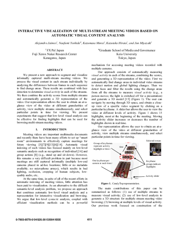(PDF) Interactive visualization of multi-stream meeting videos based on automatic visual content ...