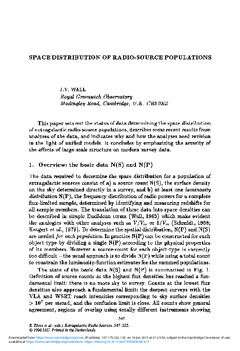 (PDF) Space Distribution of Radio-Source Populations
