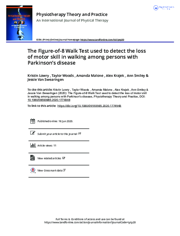 (PDF) The Figure-of-8 Walk Test used to detect the loss of motor skill ...