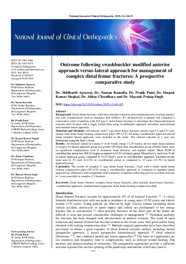 (PDF) Outcome following swashbuckler modified anterior approach versus ...