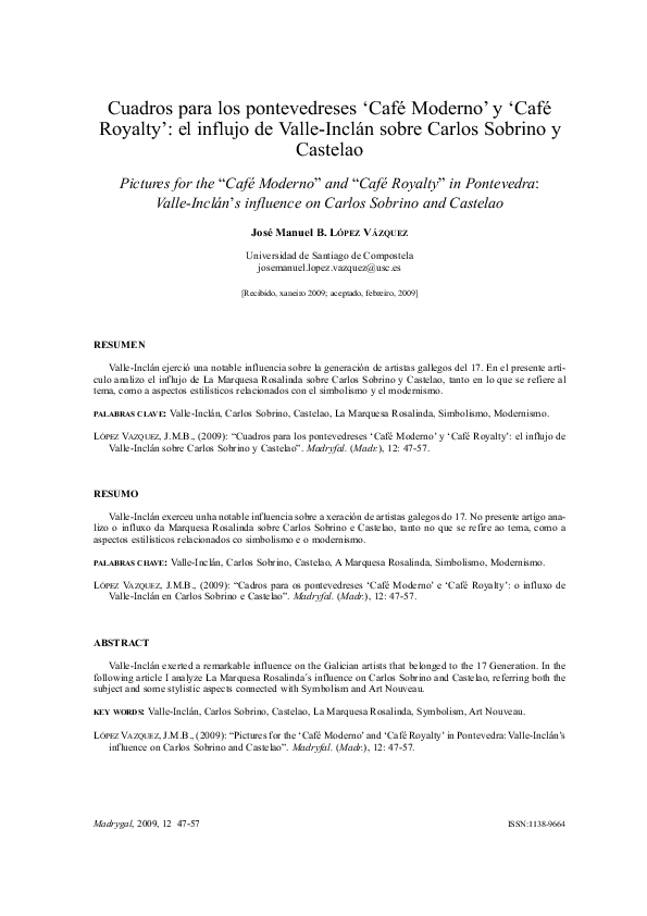 (PDF) Cuadros para los pontevedreses ‘Café Moderno’ y ‘Café el influjo ...