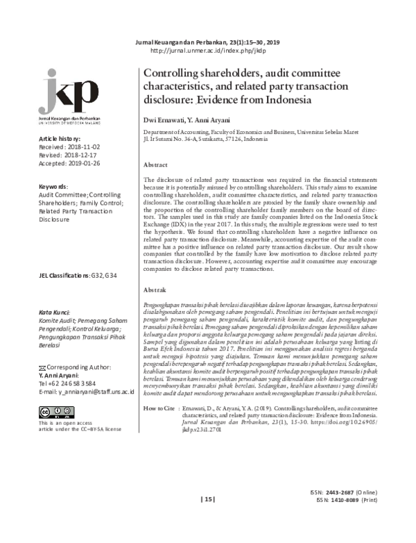 (PDF) Controlling shareholders, audit committee characteristics, and ...