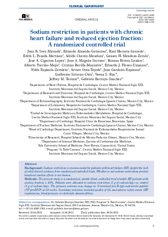 (PDF) Sodium restriction in patients with chronic heart failure and ...