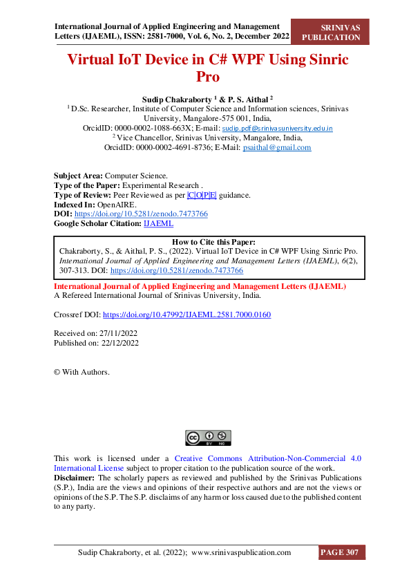 (PDF) Virtual IoT Device in C# WPF Using Sinric Pro