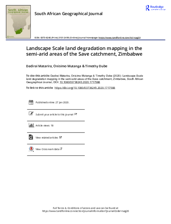 (PDF) Landscape Scale land degradation mapping in the semi-arid areas ...