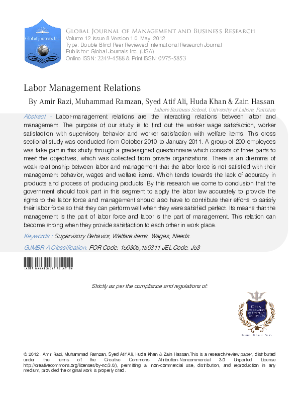 (PDF) Labor Management Relations