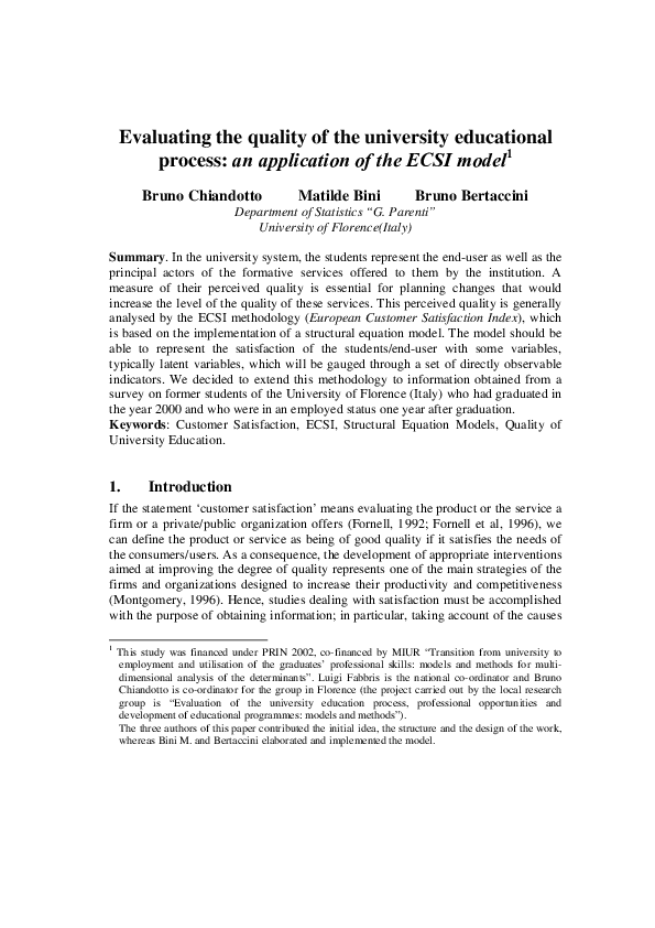 (PDF) Evaluating the quality of the university educational process: an ...