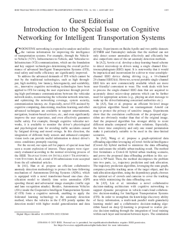 (PDF) Guest Editorial Introduction to the Special Issue on Cognitive Networking for Intelligent ...