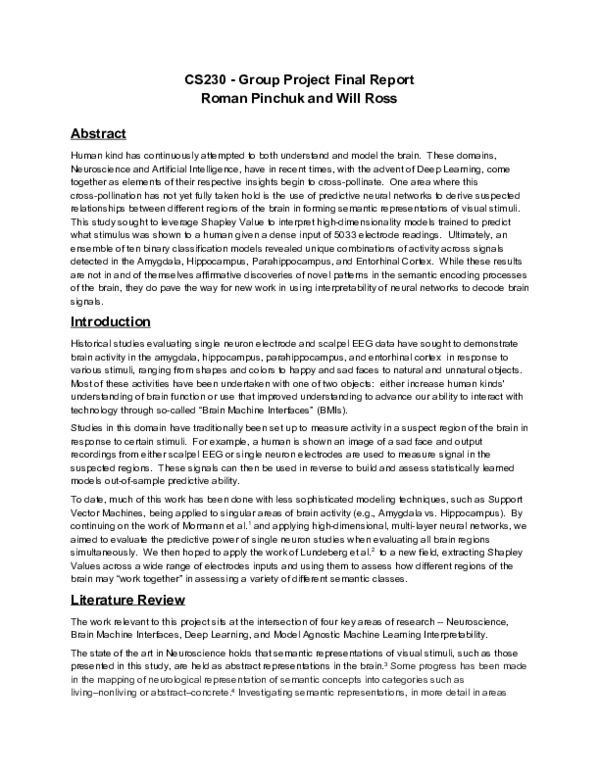 (PDF) CS230-Group Project Final Report