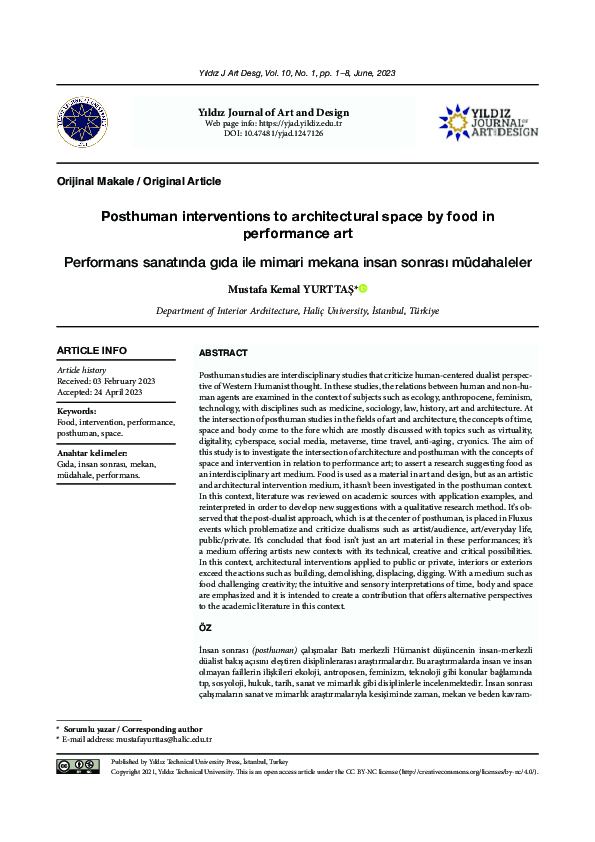 (PDF) Posthuman Interventions to Architectural Space by Food in ...
