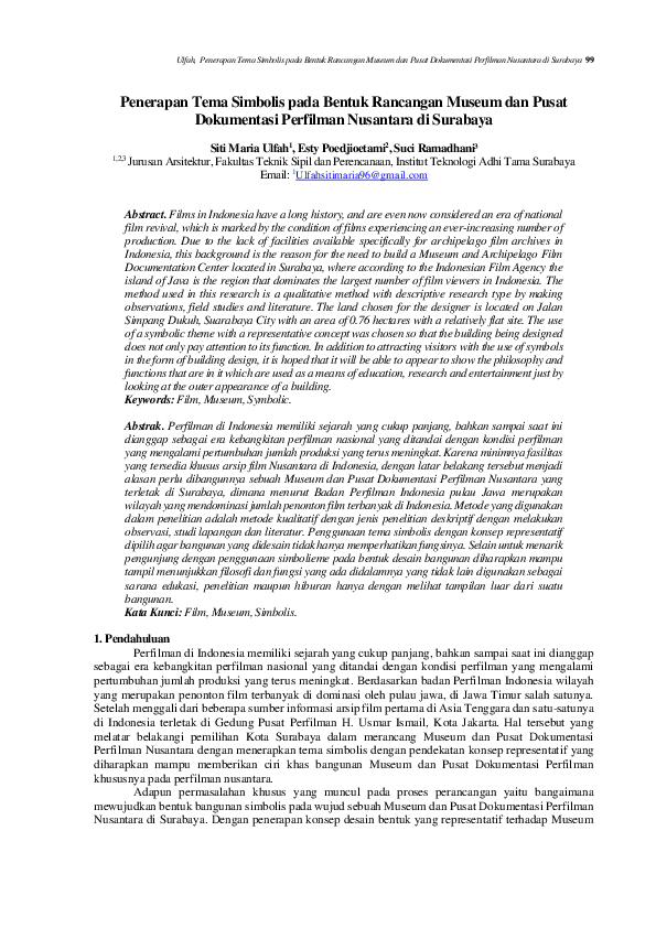 (PDF) Penerapan Tema Simbolis pada Bentuk Rancangan Museum dan Pusat ...