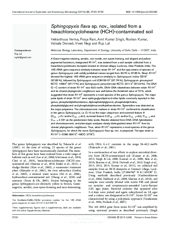 (PDF) Sphingopyxis flava sp. nov., isolated from a ...