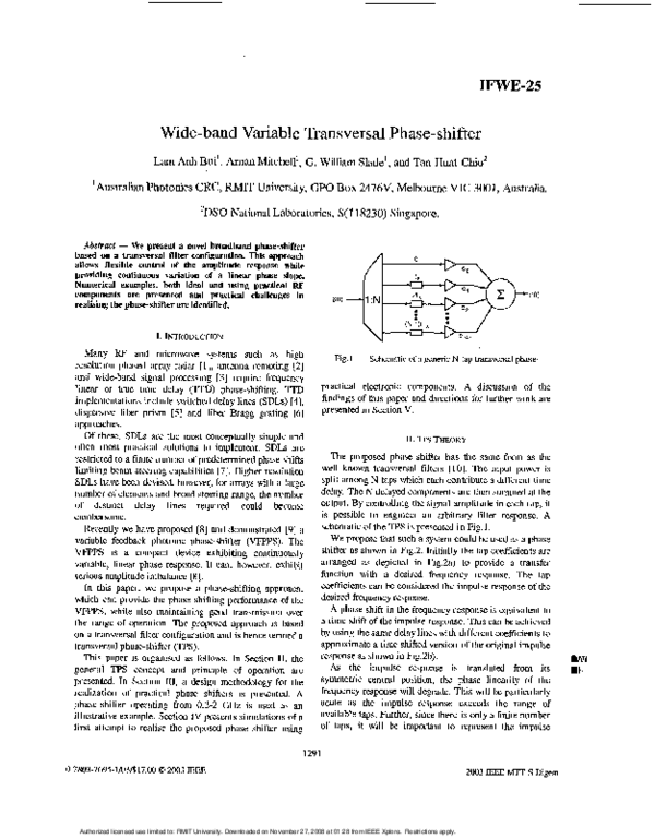 (PDF) Wide-band variable transversal phase-shifter