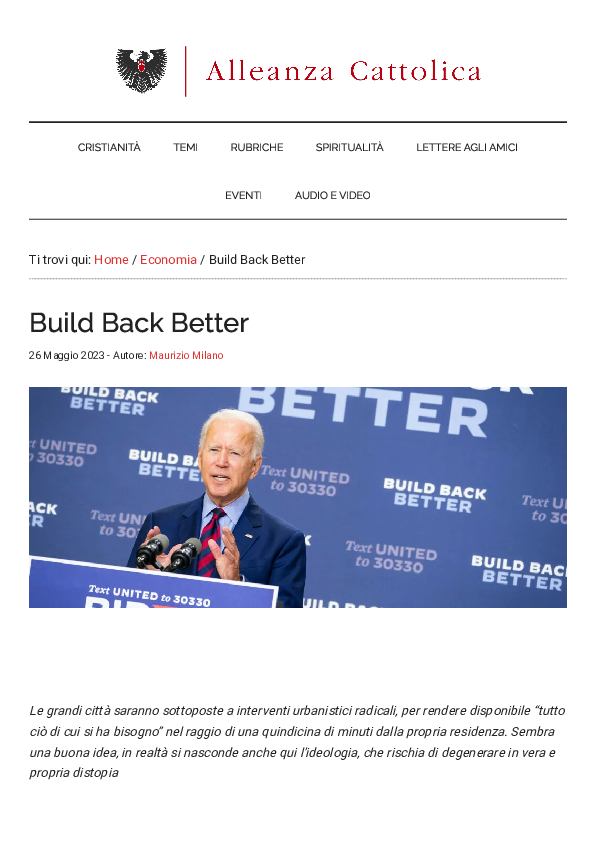 (PDF) Build Back Better