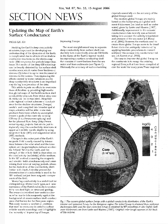 (PDF) Updating the map of Earth's Surface conductance