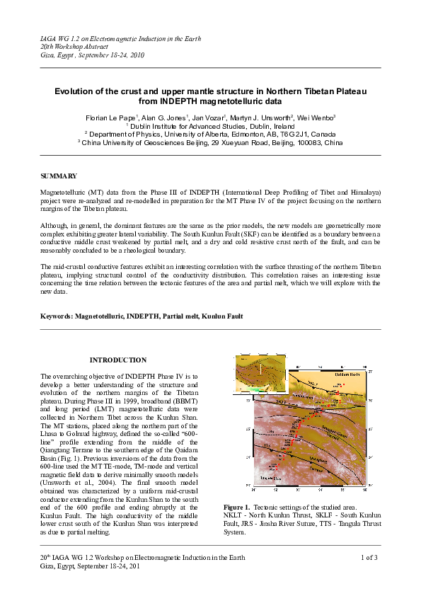Pdf Evolution Of The Crust And Upper Mantle Structure In Northern Tibetan Plateau From Indepth