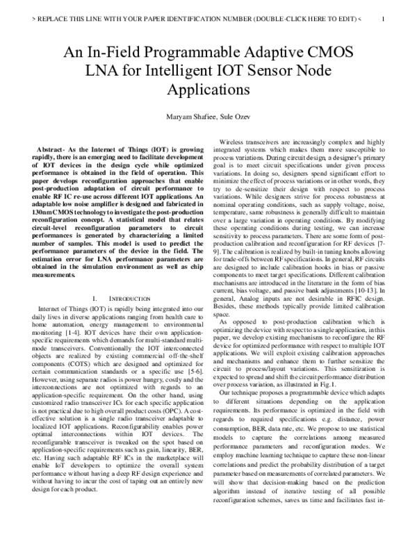 (PDF) An In-Field Programmable Adaptive CMOS LNA for Intelligent IoT ...