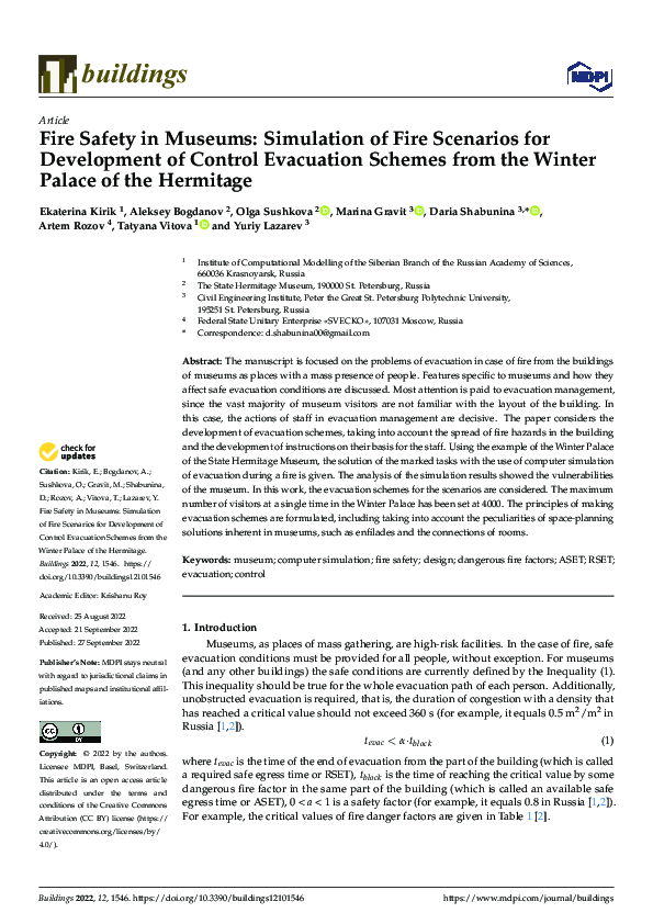 (PDF) Fire Safety in Museums: Simulation of Fire Scenarios for ...