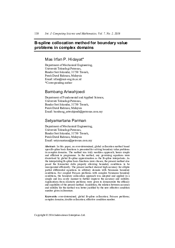 (PDF) B-spline collocation method for boundary value problems in complex domains