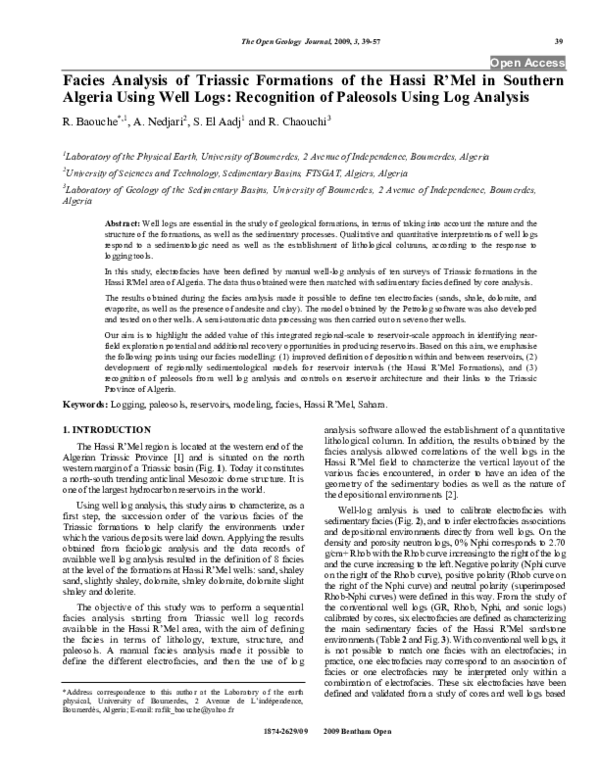 (PDF) Facies Analysis of Triassic Formations of the Hassi R`Mel in Southern Algeria Using Well ...