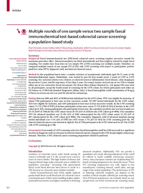 (PDF) Multiple rounds of one sample versus two sample faecal ...