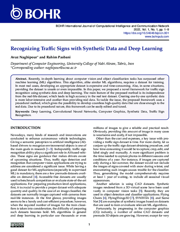 (PDF) Recognizing Traffic Signs with Synthetic Data and Deep Learning