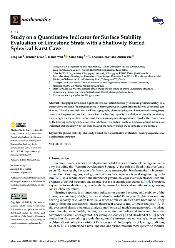 (PDF) Study on a Quantitative Indicator for Surface Stability ...