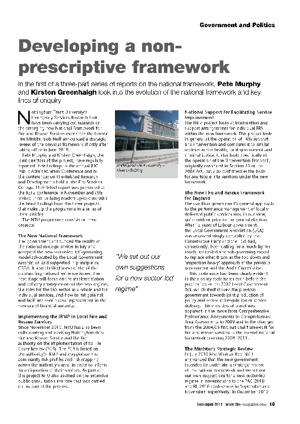 (PDF) Developing a non-prescriptive framework