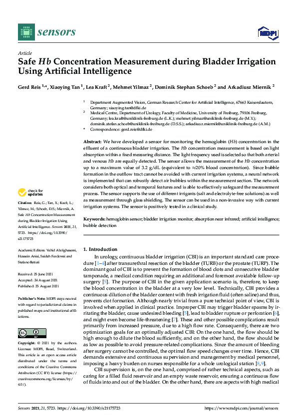 (PDF) AI-Based Hb Measurement in Bladder Irrigation